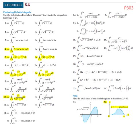 Evaluate The Following Definite Integrals Using The Substitution Formula
