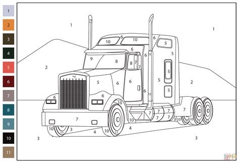 Semi Truck Color By Number Coloring Page Free Printable Coloring Pages Semi Truck Color By Number Coloring Page Free Printable Coloring Pages