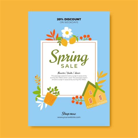 Premium Vector Spring Celebration Floral Vertical Poster Template