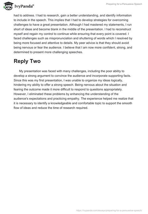 Preparing For A Persuasive Speech 558 Words Essay Example