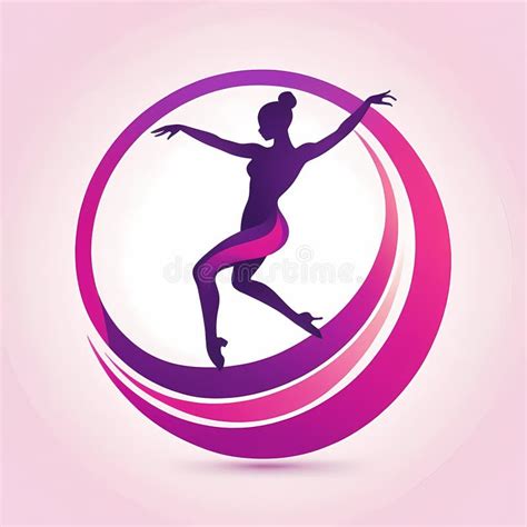 Modern Round Logo For A Dance Club Featuring A Silhouette Of A Dancer