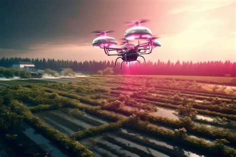 Premium Photo Drone Monitoring Crops And Smart Agriculture In A Digital Farming