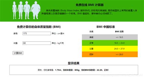 javascript小项目之bmi值计算 javascript做计算人体体脂率 csdn博客