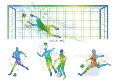 無料イラスト サッカー シルエットイラストセット