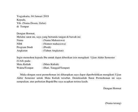 Detail Contoh Surat Ijin Ujian Susulan Koleksi Nomer 22