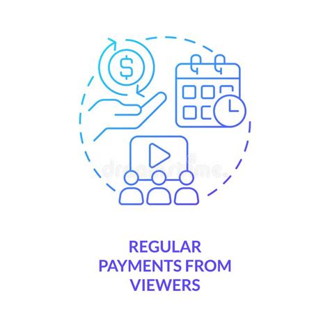 Recurring Payments From Viewers Blue Gradient Concept Icon Stock Vector Illustration Of Line