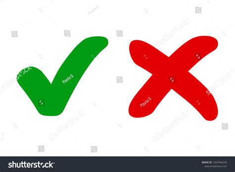 check mark cross icons vector stock vector royalty free 1347944276