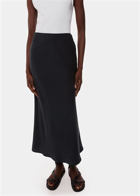 Black Louise Bias Cut Skirt Whistles