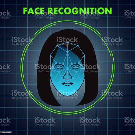 Human Face Recognition Scanning System Vector Illustration Stock