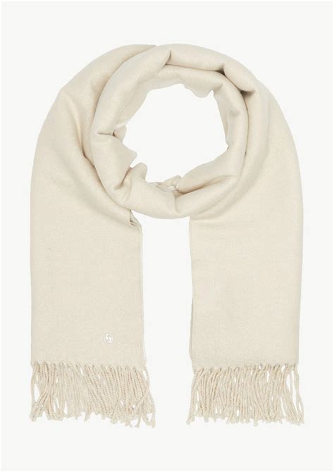 Double Faced Scarf With A Glitter Effect And Fringe Light Beige Comma