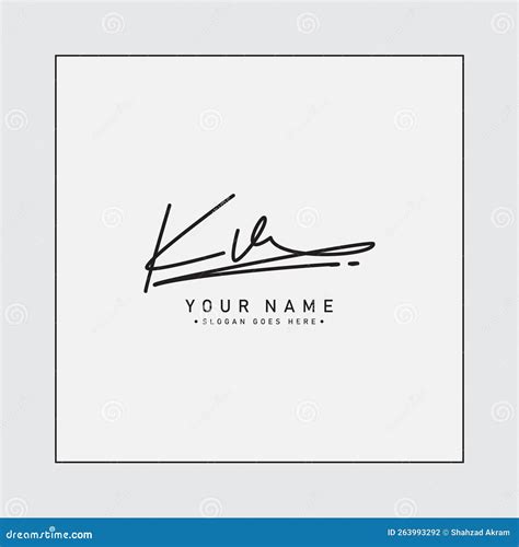 Kv Initial Letter Signature Logo Template Handwritten Vector Logo