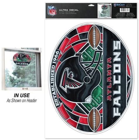 Atlanta Falcons Decal 11x17 Multi Use Stained Glass Style Team Fan Cave