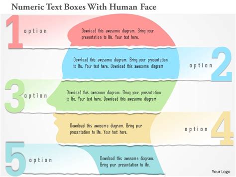 Numeric Text Boxes With Human Face Powerpoint Template Presentation PowerPoint Templates