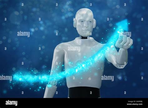 3d Rendering Ai Artificial Intelligent Robot Hand Point Hand In To The