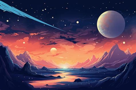 Premium Photo Space Simple Illustration
