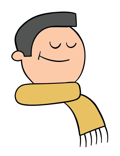 Cartoon Man Wearing A Scarf Vector Illustration Vector Art At Vecteezy