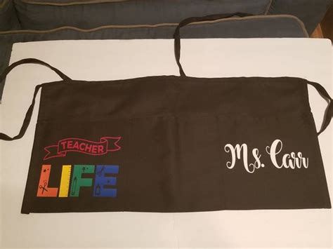 Customized Teacher Waist Apron With Pockets Teacher Life Or Etsy