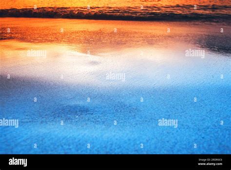 Amazing Sunset From Bali Double Six Beach Surf Waves And Colorful Clouds Stock Photo Alamy