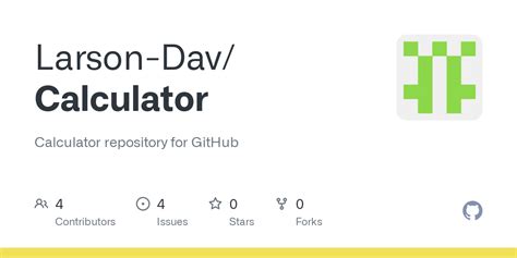 Github Larson Dav Calculator Calculator Repository For Github