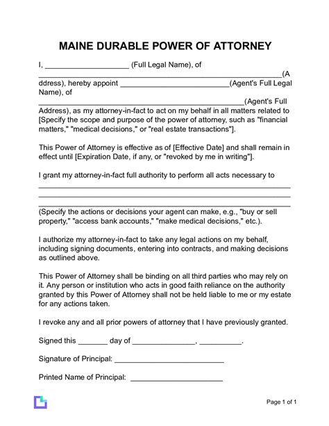 Understanding The Importance Of A Power Of Attorney Template Simple Forms