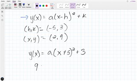 SOLVED For The Following Exercises Use The Vertex H K And A Point On The Graph X Y To