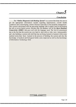 Online Diagnostic Lab Booking System Project Report PDF