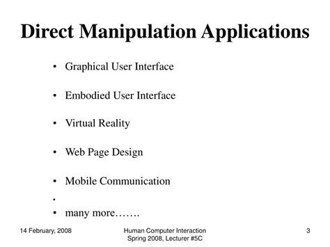 Ppt Interaction Design With Direct Manipulation Powerpoint