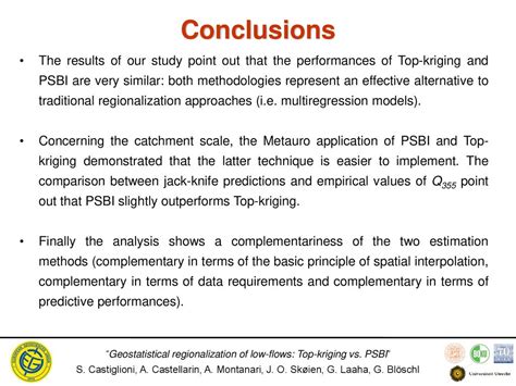 GEOSTATISTICAL REGIONALIZATION OF LOW FLOWS TOP KRIGING VS PSBI Ppt
