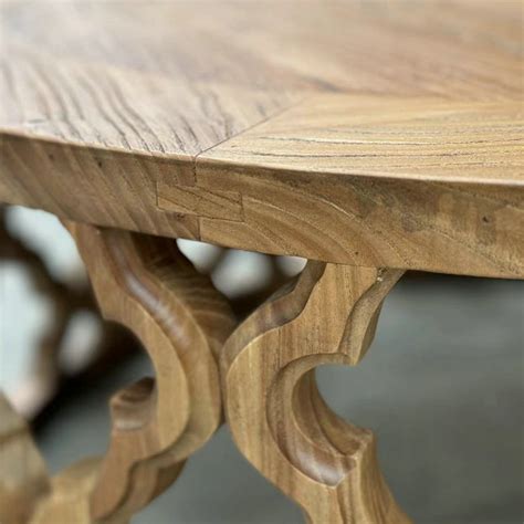 Handcrafted Recycled Solid Wood Round Coffee Table Hoolnn