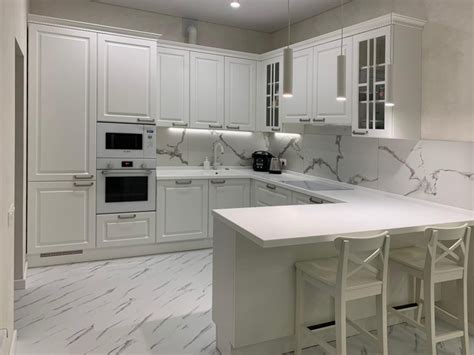 П образная кухня с барной стойкой дизайн фото интерьера