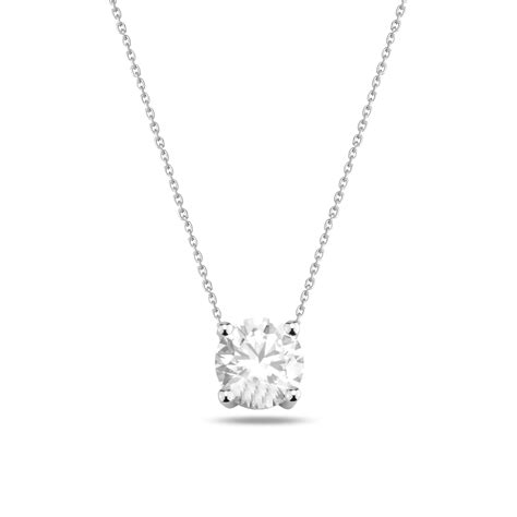 Diamond Solitaire 14k White Gold Necklace