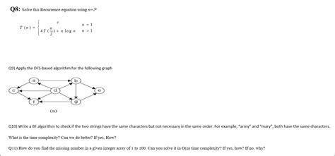 Solved Slove This Questions In Algorithms Analysis And