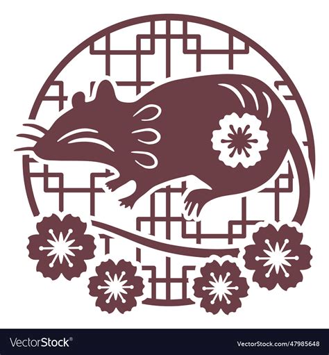 Chinese Horoscope Rat Composition Royalty Free Vector Image