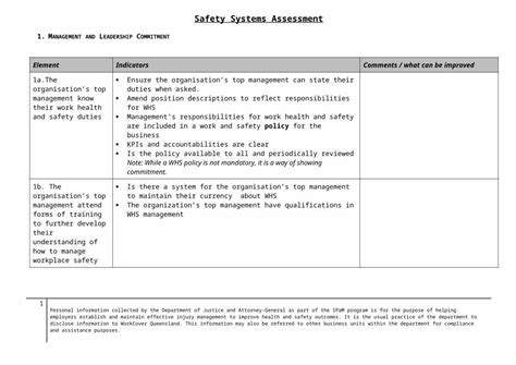 Docx Safety Systems Assessment Tool Injury Prevention And Web