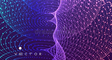 Abstract Science Or Technology Background Array With Dynamic Particles Vector Illustration