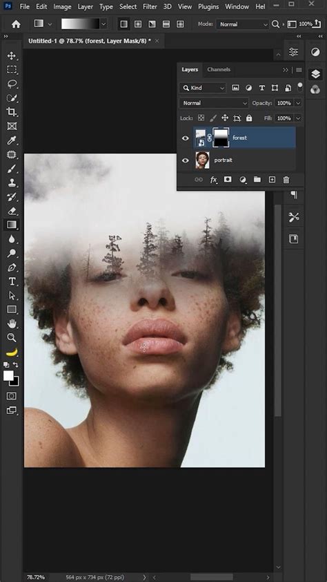 Tutorial On Fast Creation Double Exposure In Photoshop 🔥 Video
