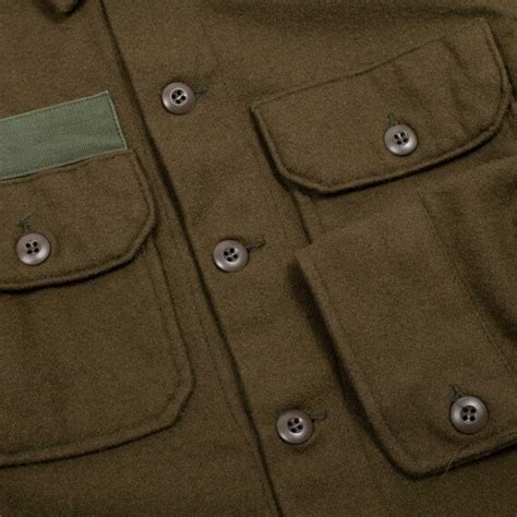 Vtg 70s Small Us Army Cold Weather Wool Field Shirt O Gem