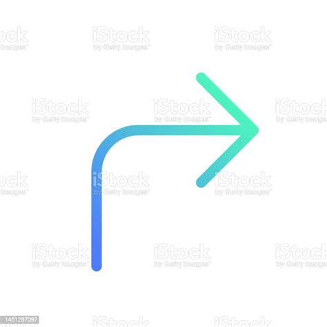 Right Turn Arrow Pixel Perfect Gradient Linear Ui Icon Stock