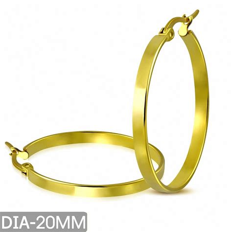 Dia 20mm Boucles Doreilles à Clip En Acier Inoxydable Plaqué En