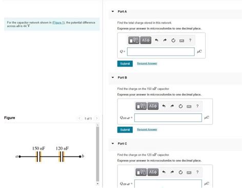 Solved Part A For The Capacitor Network Shown In Figure Chegg Com