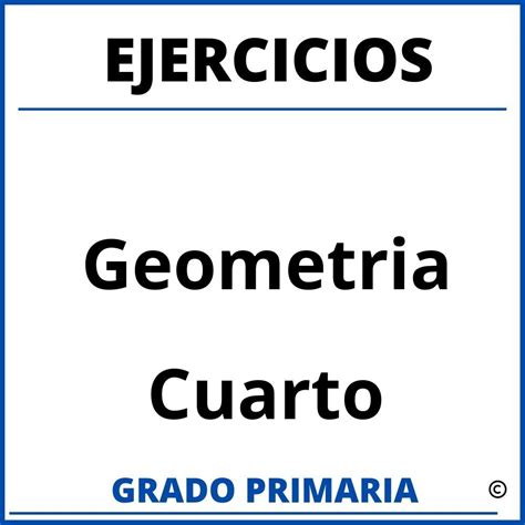 Ejercicios De Geometria Para Quinto Grado