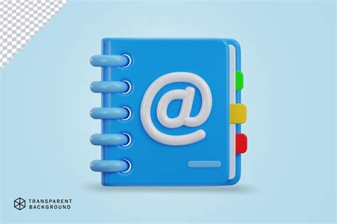 Premium Psd 3d Email Address Book Icon Vector Illustration
