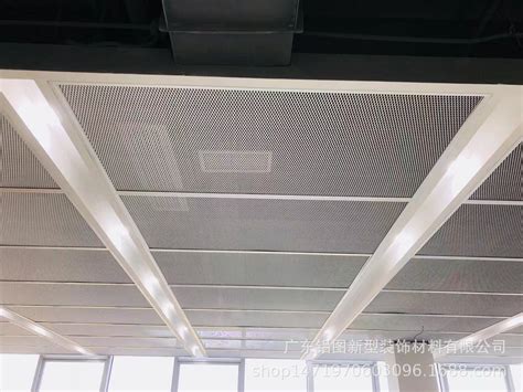 厂家供应餐厅吊顶铝拉网板白色烤漆菱形网格金属板勾挂式拉伸网孔 阿里巴巴