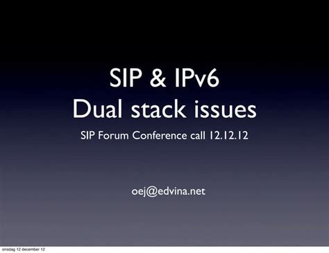 sipforum sip and ipv6 discussion slides ppt
