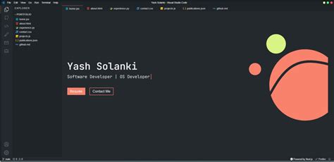 Yash Solanki On Linkedin React Nextjs Vscode Portfolio Portfoliowebsite