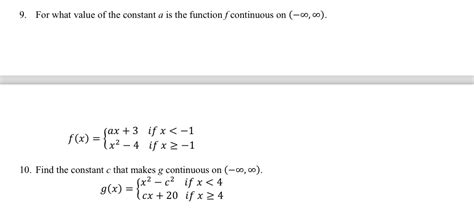 solved for what value of the constant a ﻿is the function f