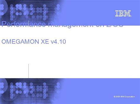 Performance Management On Z OS OMEGAMON XE V