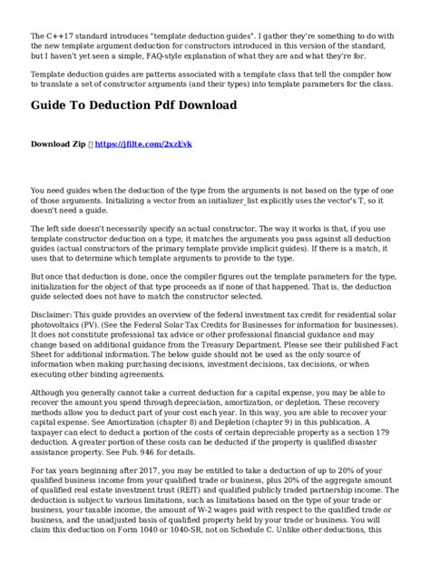 Fillable Online What Are Template Deduction Guides And When Should We Fax Email Print