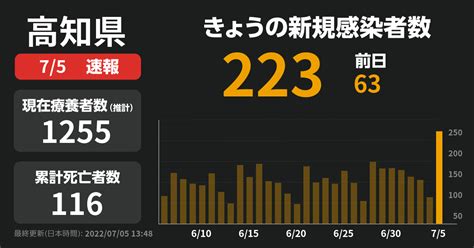新型コロナ 高知県で新たに223人感染確認 200人超は41日ぶり Newsdigest