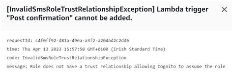 what trust role policy to assign to create a lambda post confirmation trigger in cognito aws